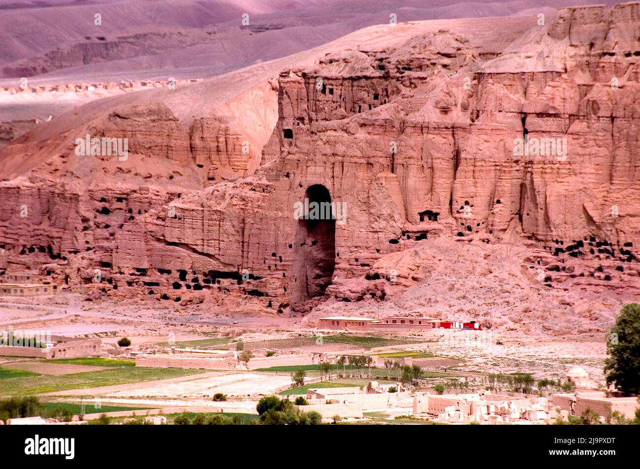 Site of the 6th-century monuments known as the Bamiyan Buddhas in ...