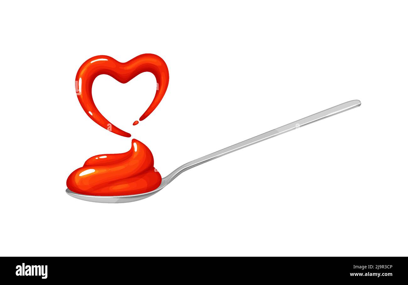 Spoon ketchup sauce Stock Vector Images - Alamy