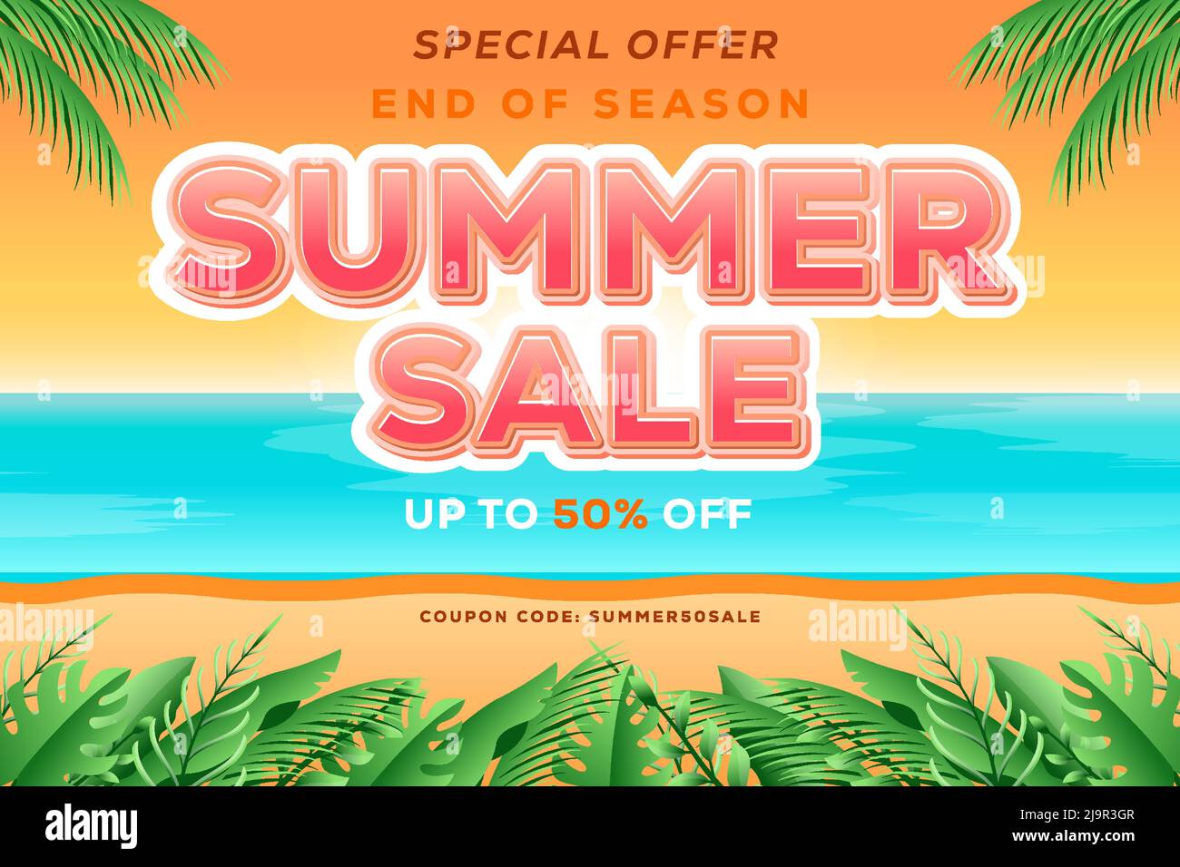 summer promotion sale banner illustration Stock Vector Image & Art - Alamy