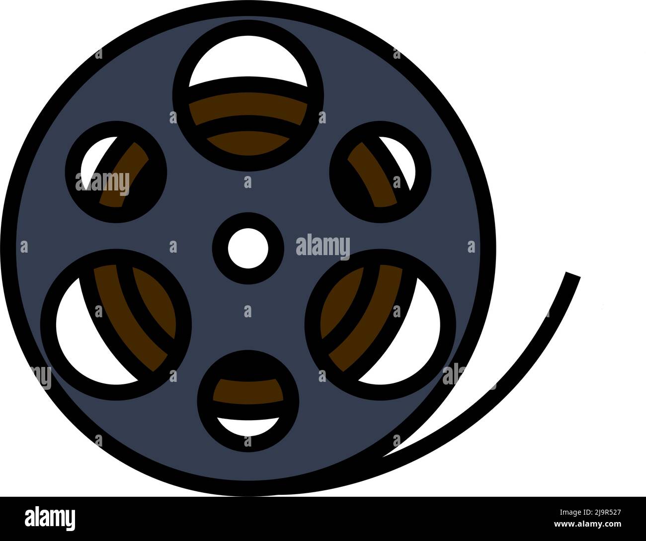 Movie Reel Icon. Editable Bold Outline With Color Fill Design. Vector ...