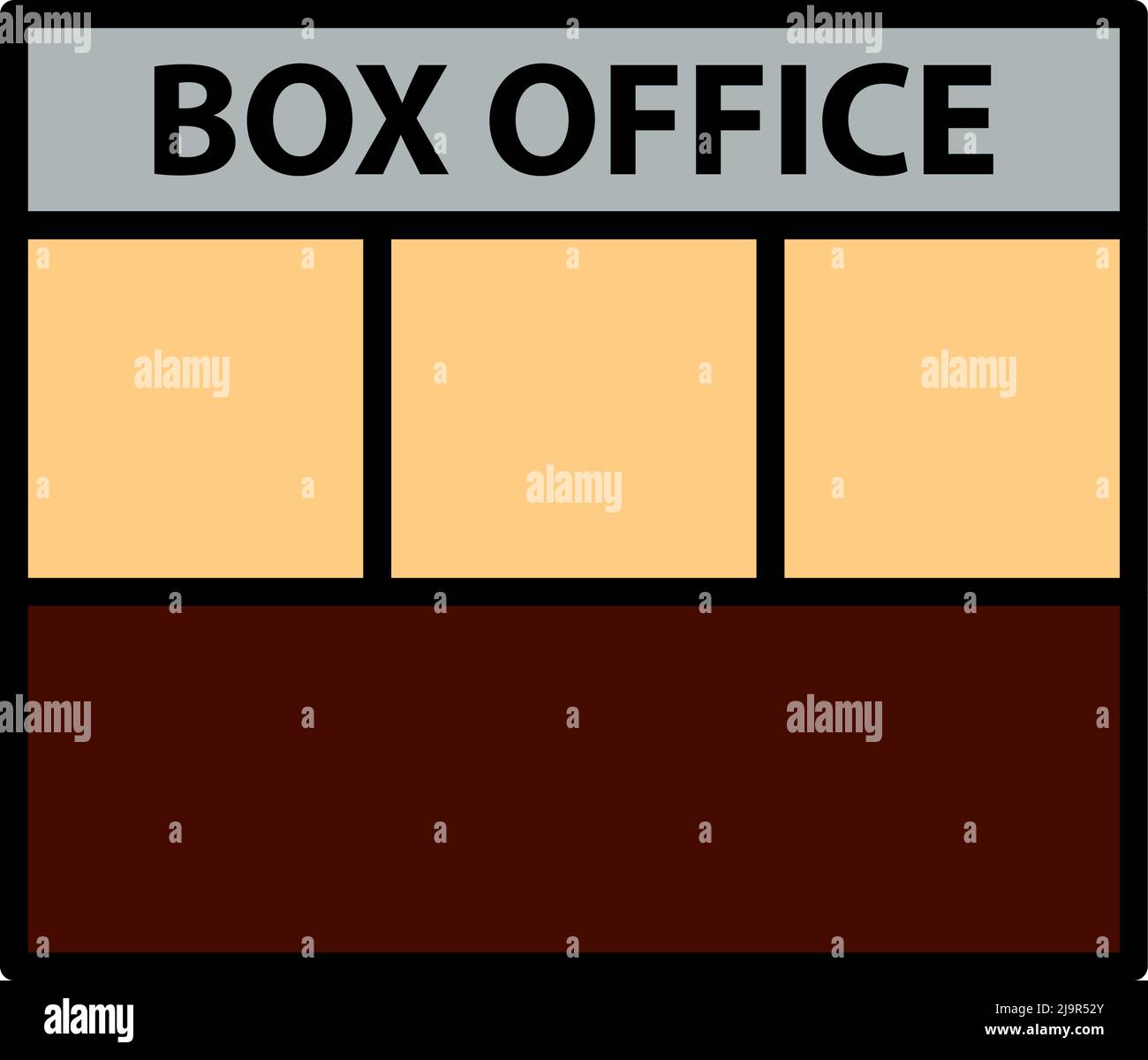Box Office Icon. Editable Bold Outline With Color Fill Design. Vector ...