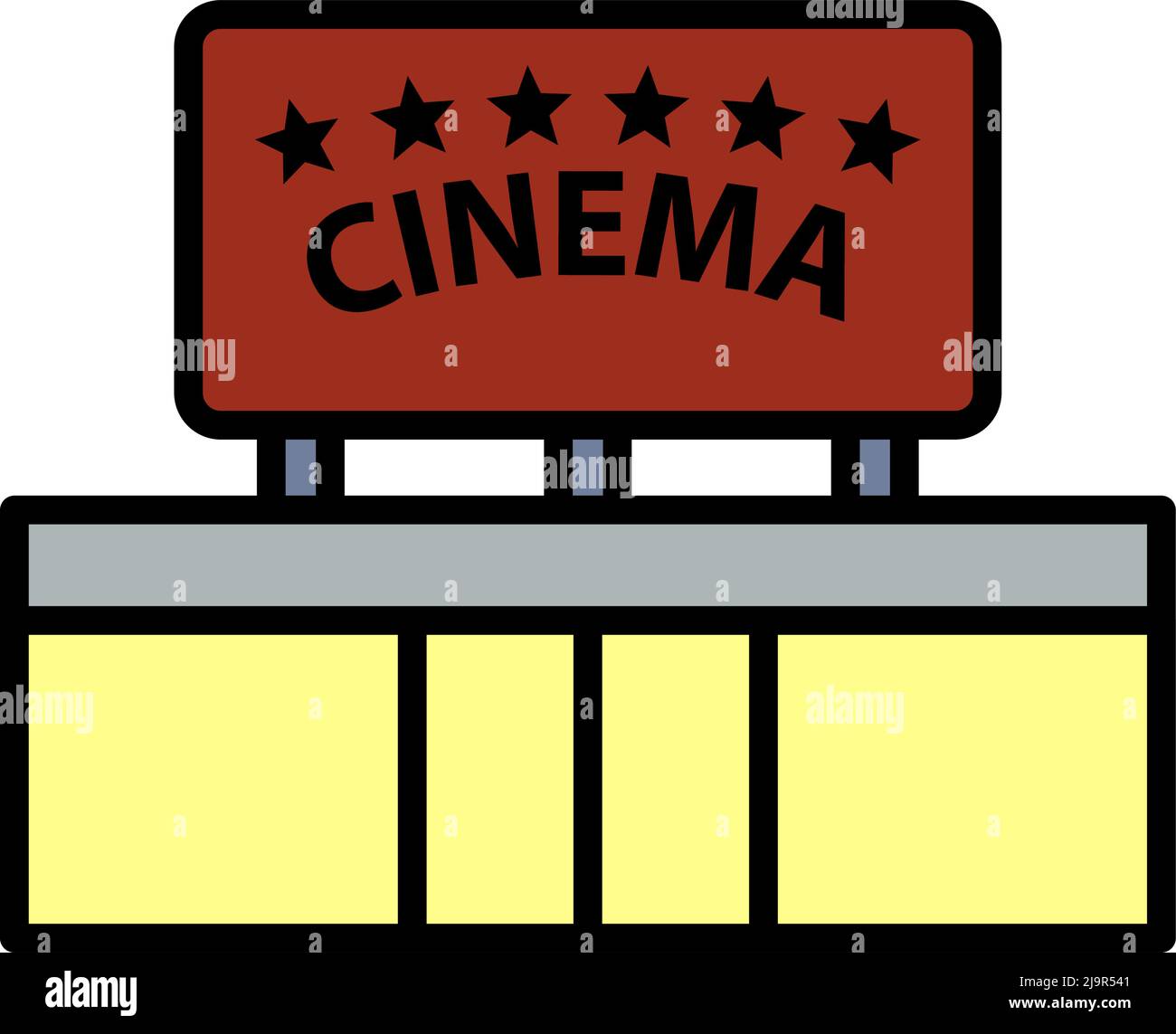 Cinema Entrance Icon. Editable Bold Outline With Color Fill Design ...
