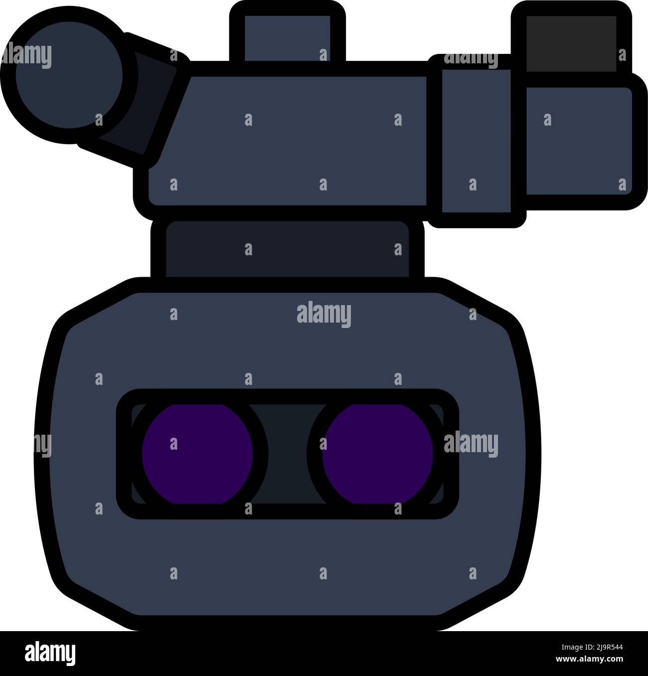 3d Movie Camera Icon. Editable Bold Outline With Color Fill Design ...