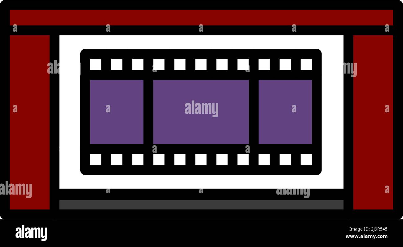 Cinema Theater Auditorium Icon. Editable Bold Outline With Color Fill ...