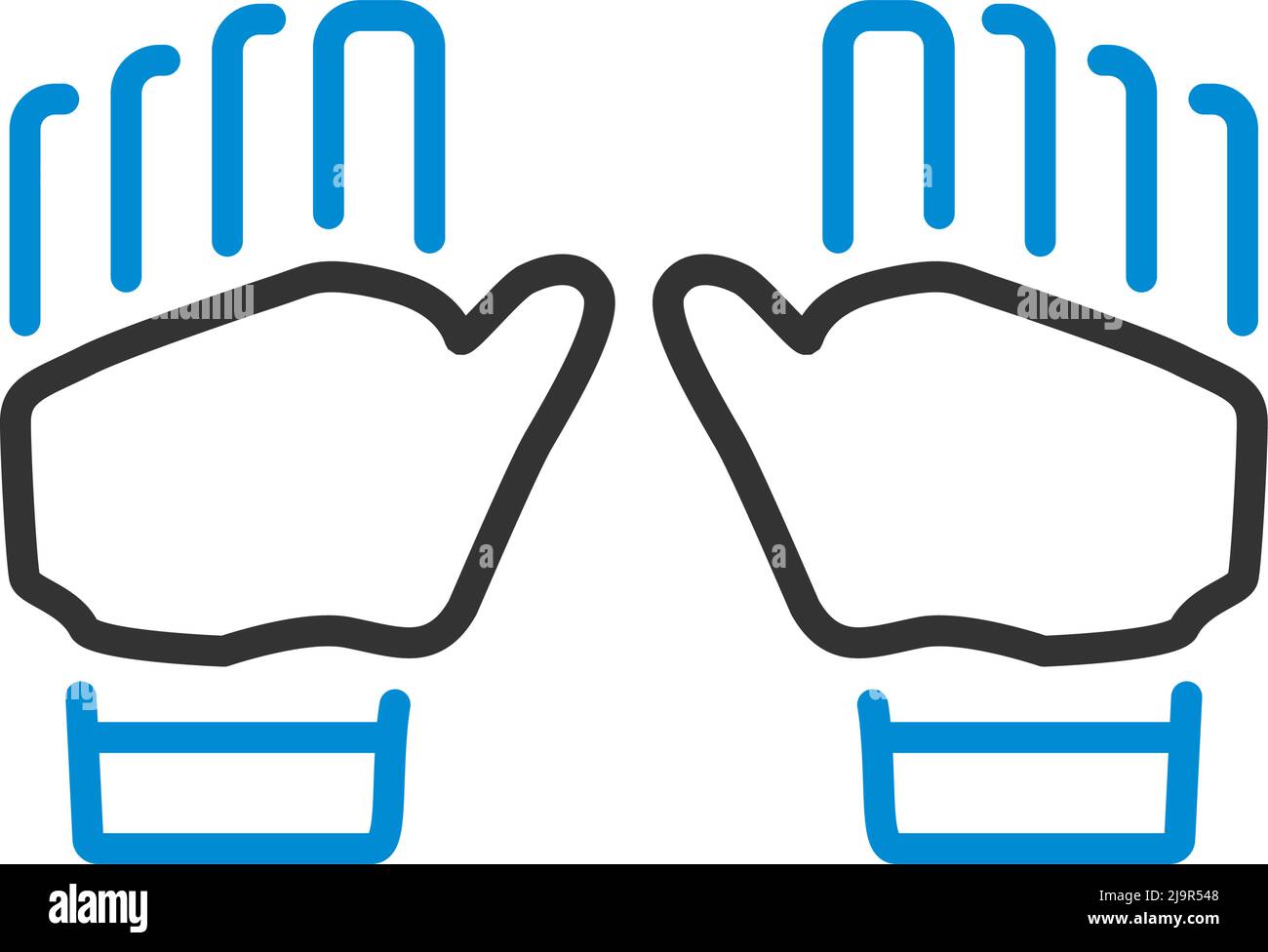 Pair Of Cricket Gloves Icon. Editable Bold Outline With Color Fill ...