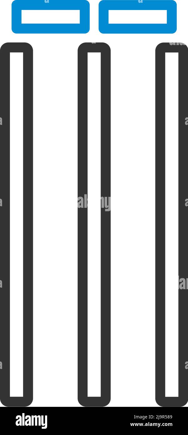 Cricket Wicket Icon. Editable Bold Outline With Color Fill Design ...