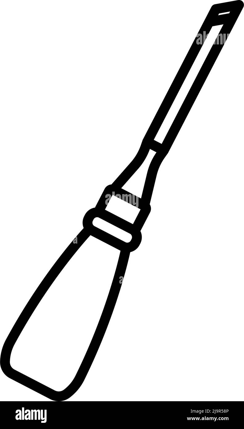 Chisel Icon. Bold outline design with editable stroke width. Vector ...
