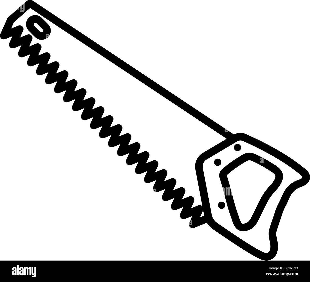 Hand Saw Icon. Bold outline design with editable stroke width. Vector ...