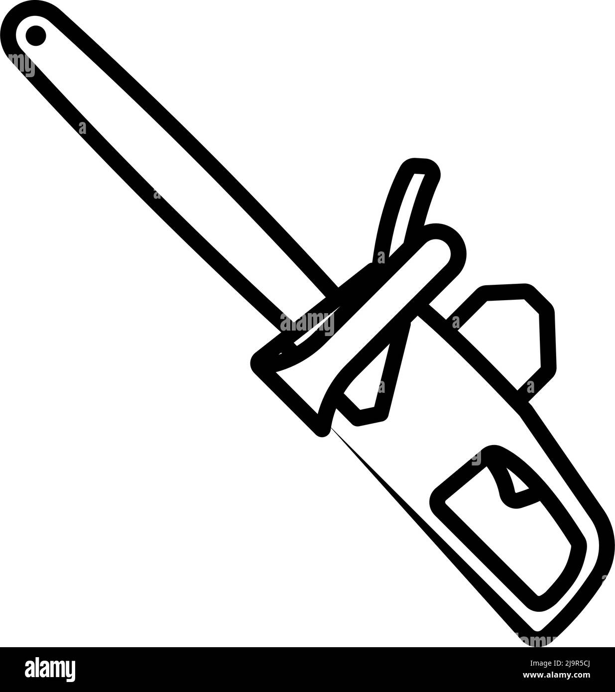 Chain Saw Icon. Bold outline design with editable stroke width. Vector ...