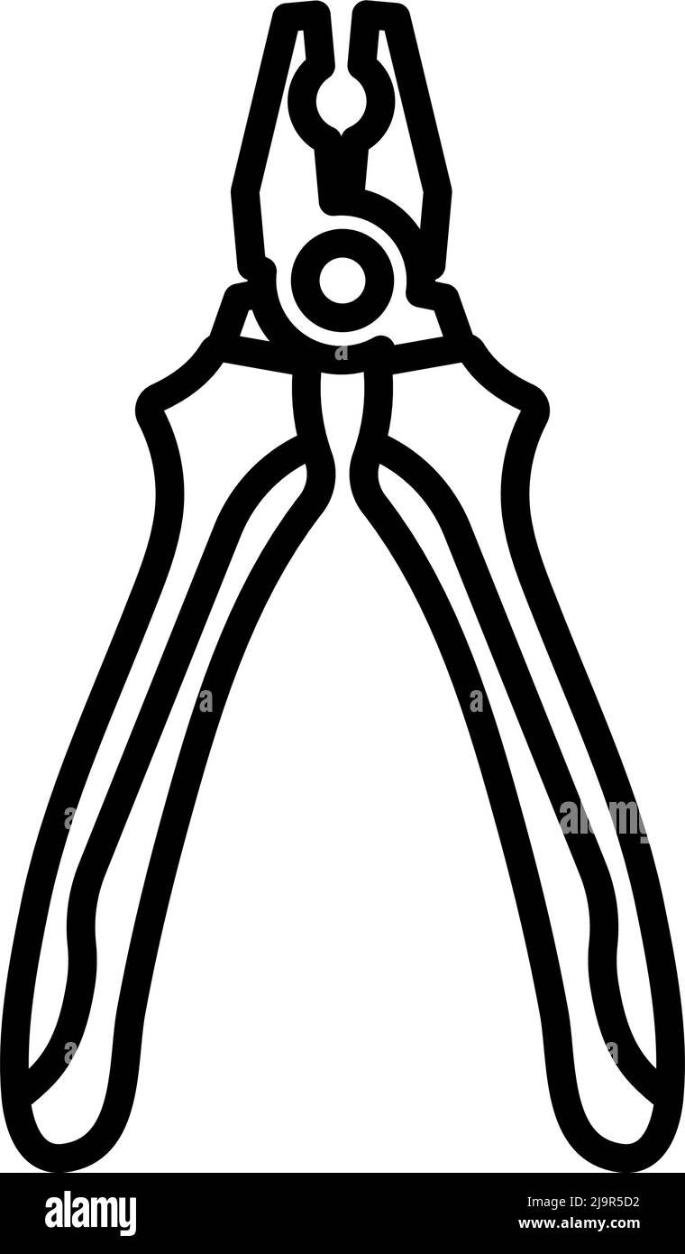 Pliers Tool Icon. Bold outline design with editable stroke width ...