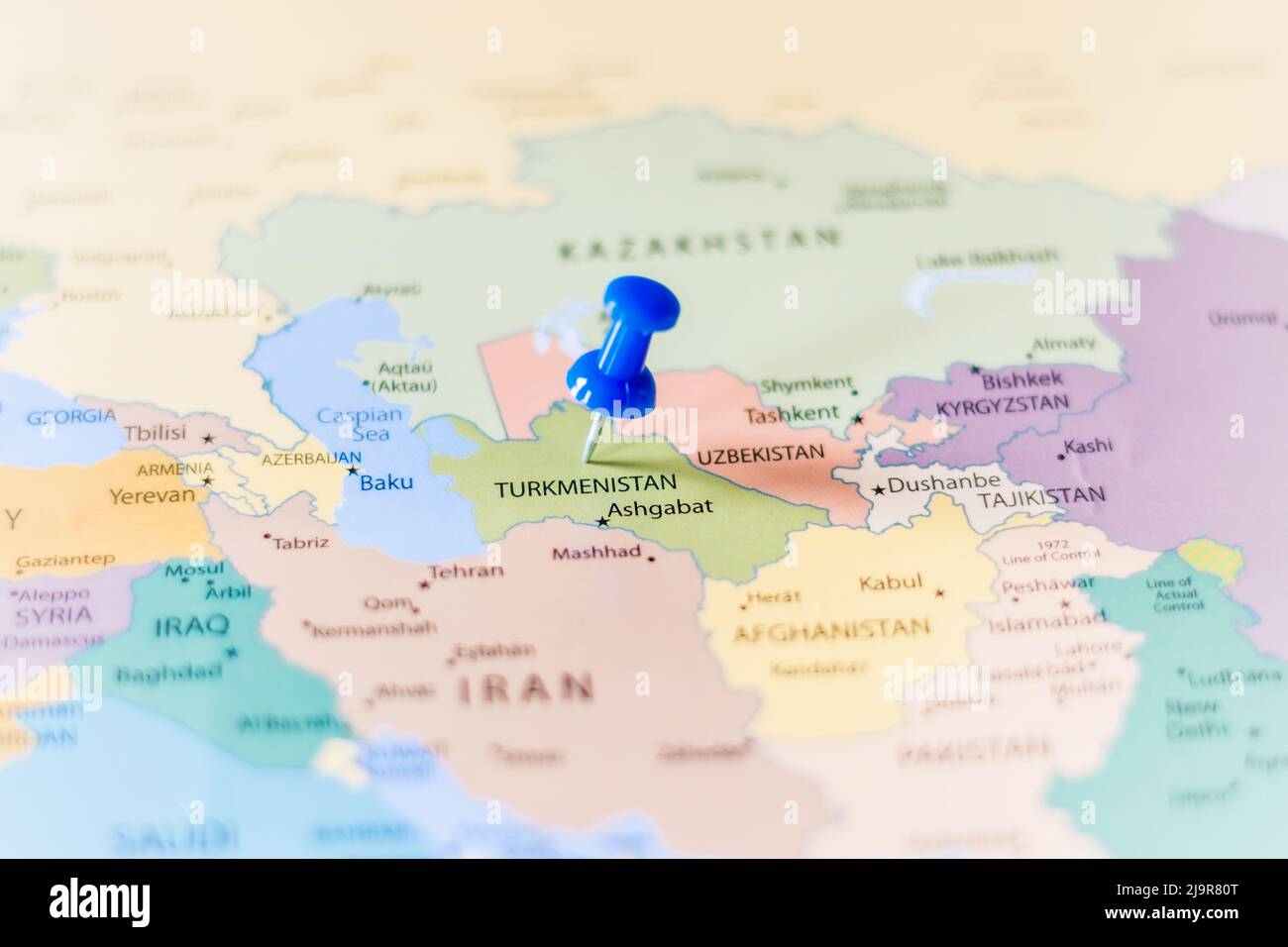 Turkmenistan country map hi-res stock photography and images - Alamy
