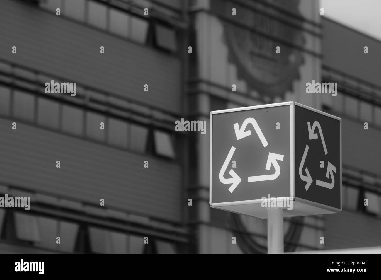 Waste recycling centre sign Black and White Stock Photos & Images - Alamy