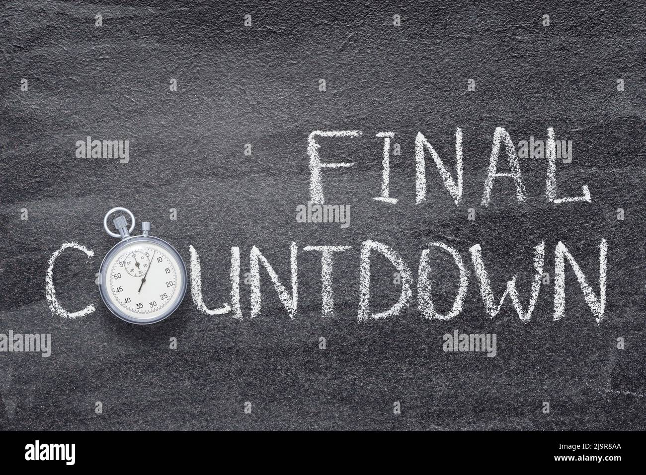 final countdown phrase written on chalkboard with vintage precise ...