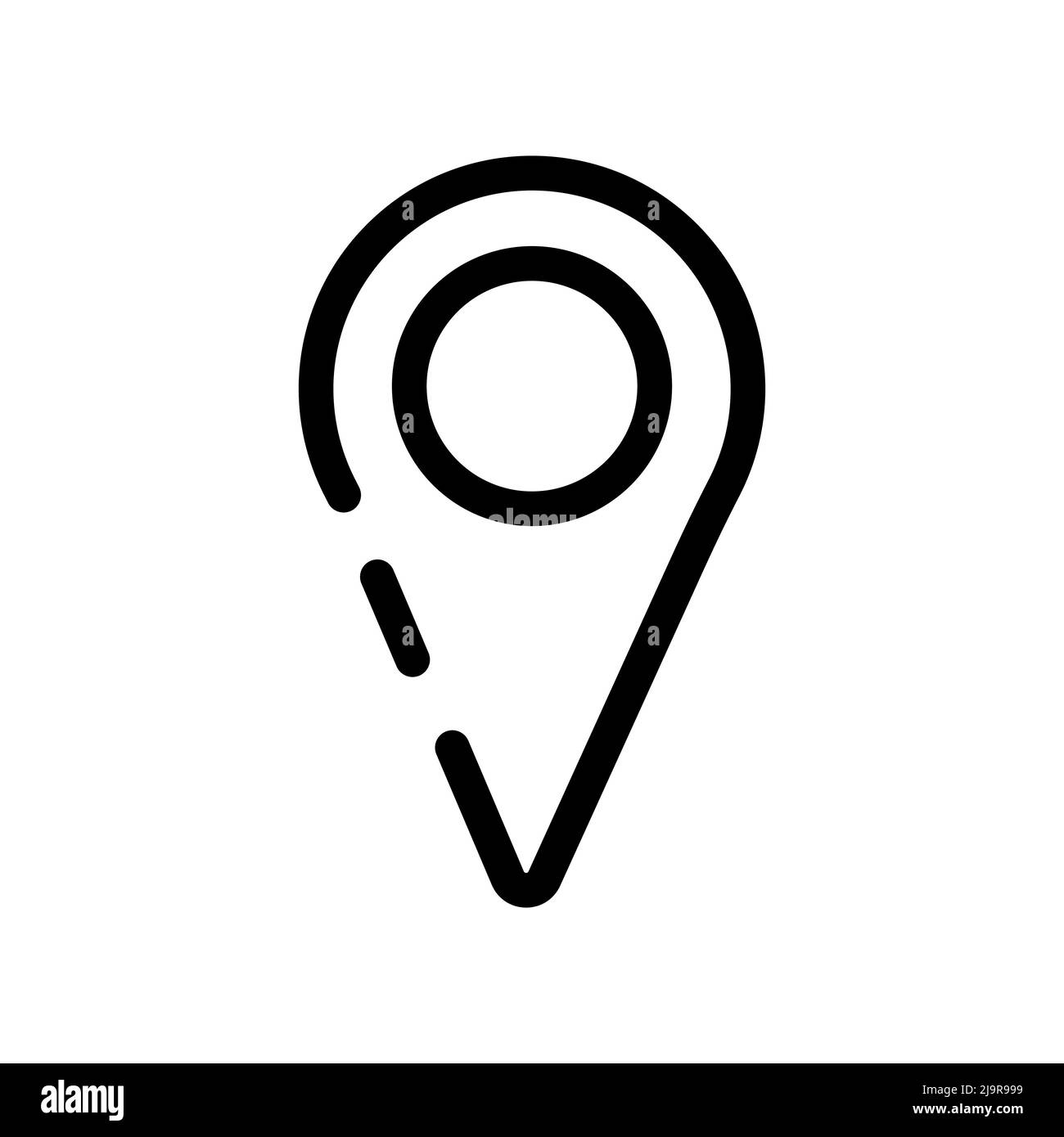 location, address, map pin, destination icon with break outline you can ...