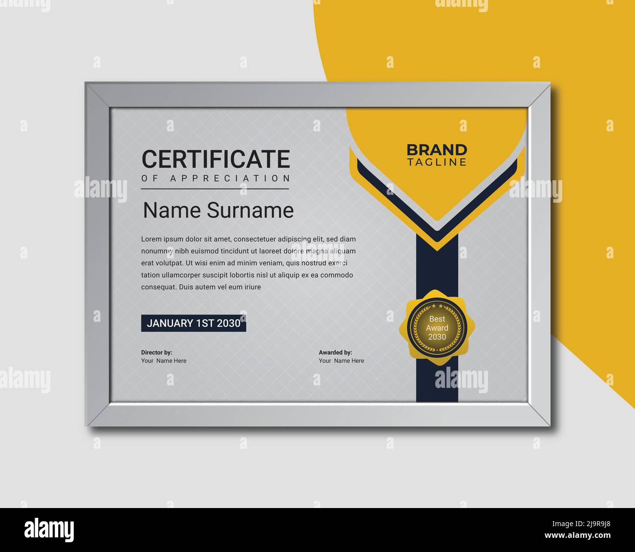 Certificate template with a classic frame and modern pattern design in ...