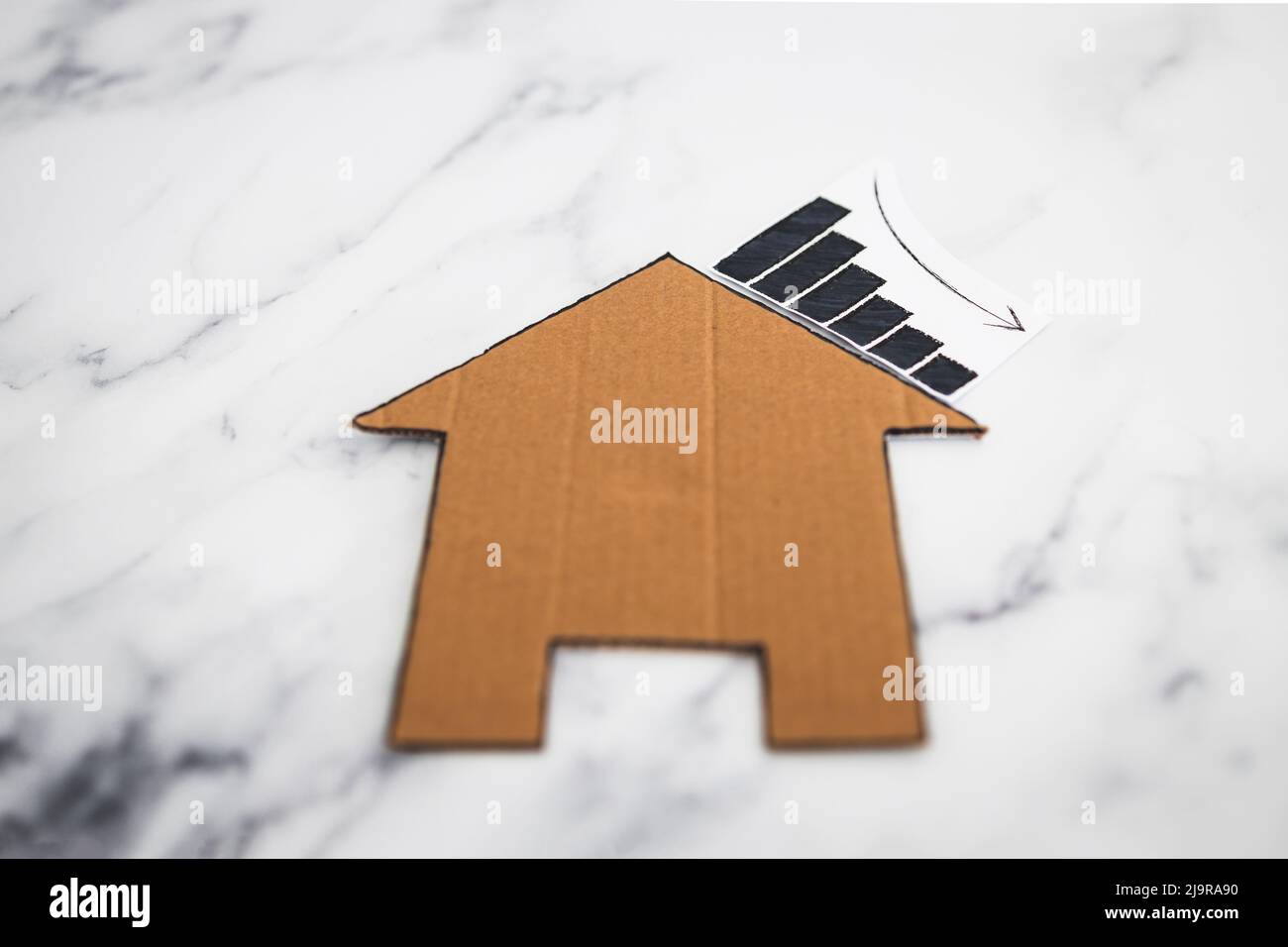 mortgages rentals and property prices decreasing, house icon made of ...