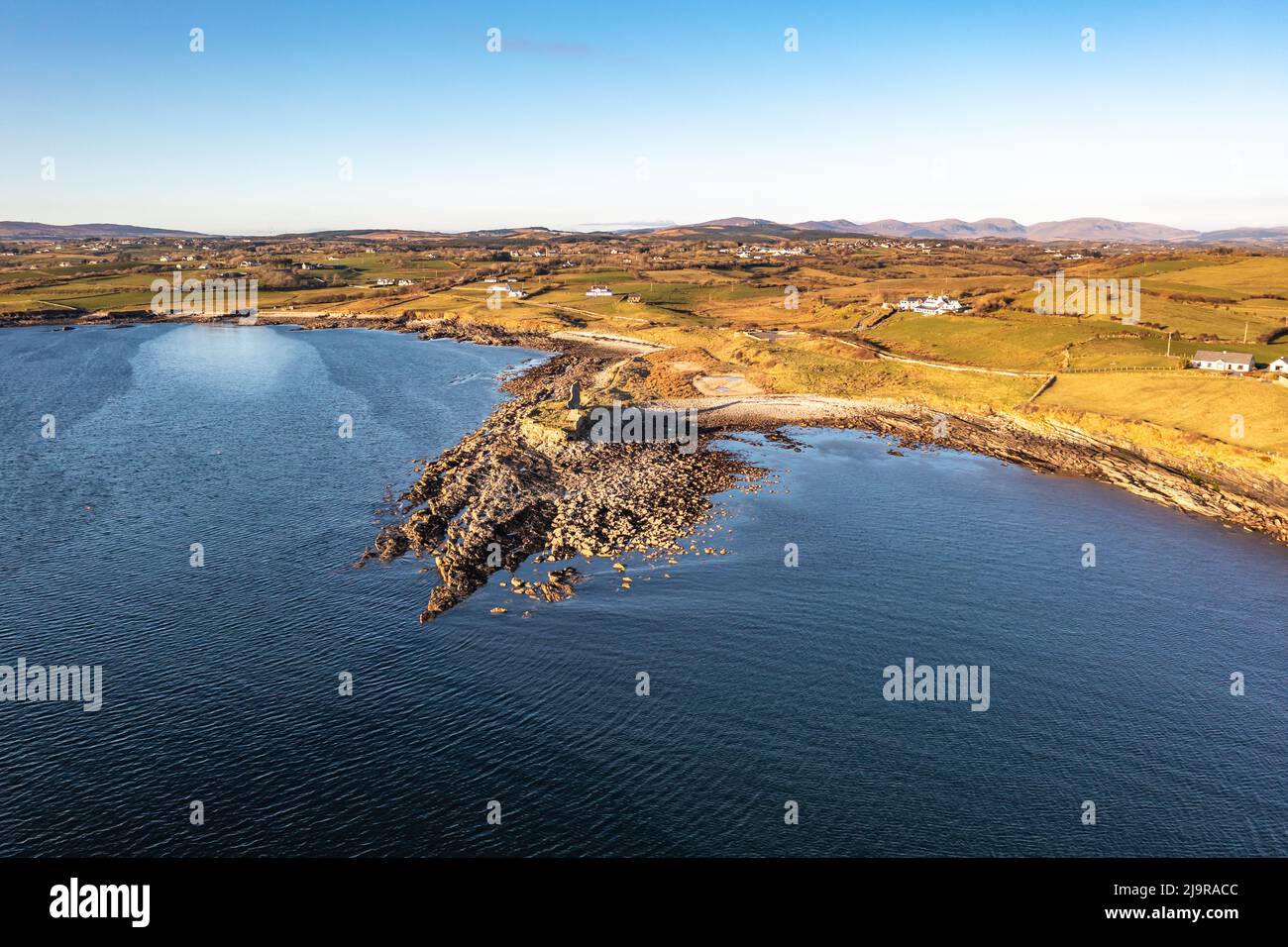 Aerial view of the amazing coast at St Johns Point next to Portned ...