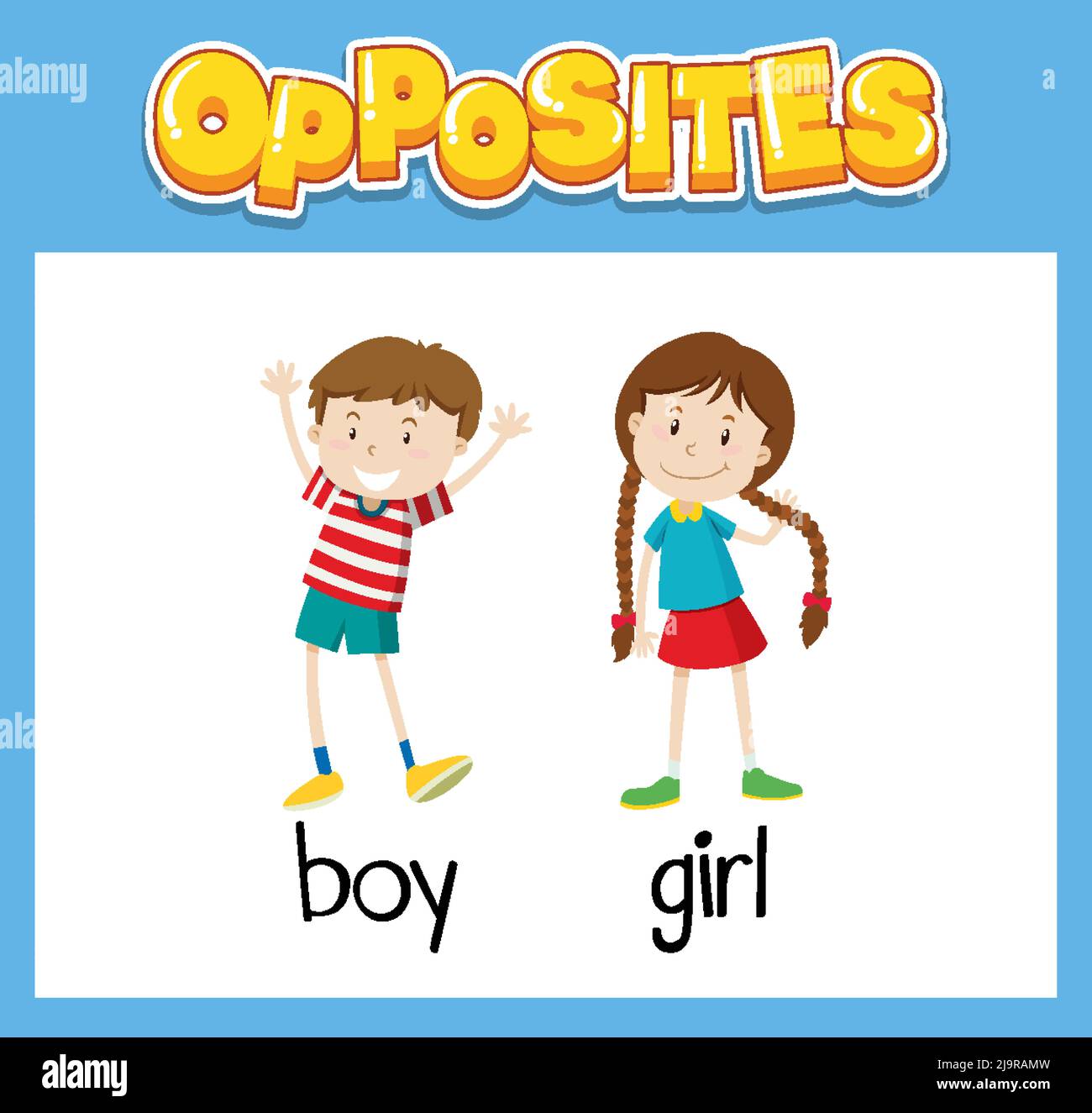 Opposite English words for kids illustration Stock Vector Image & Art ...