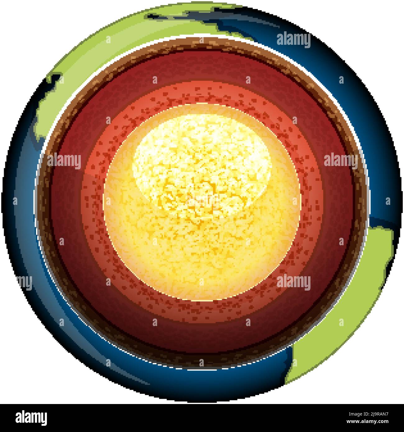 Earth with earth's inner core isolated illustration Stock Vector Image ...