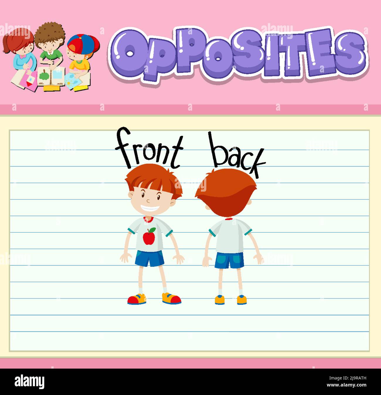 Opposite words with pictures for kids illustration Stock Vector Image ...