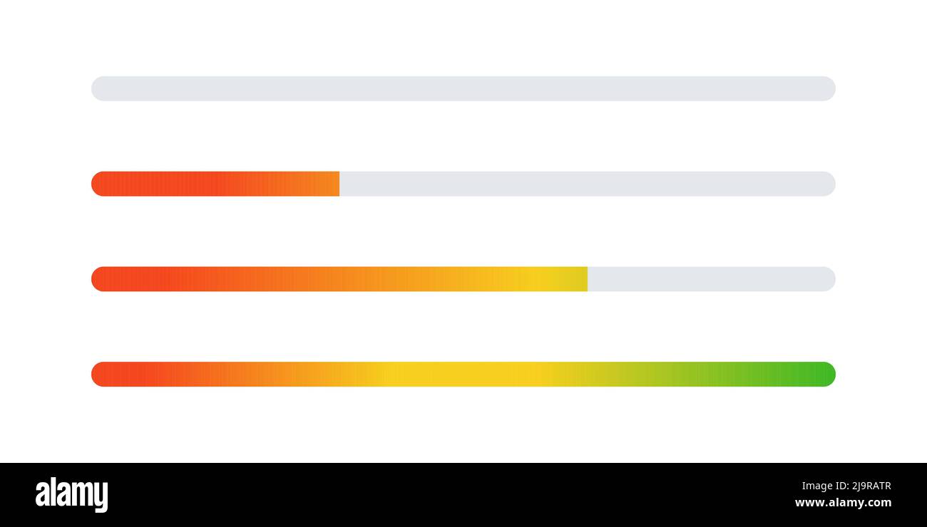Loading Bar Progress Visualization Web App Interface Element Gradient Color Line Set Load