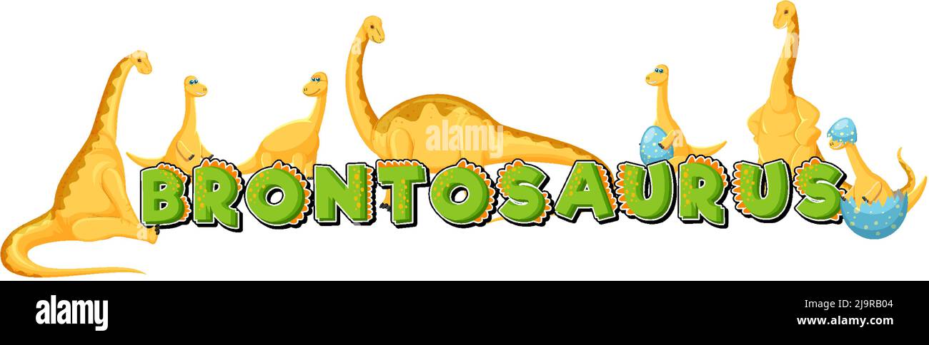 Cute brontosaurus dinosaur and baby cartoon character illustration Stock Vector Image & Art - Alamy