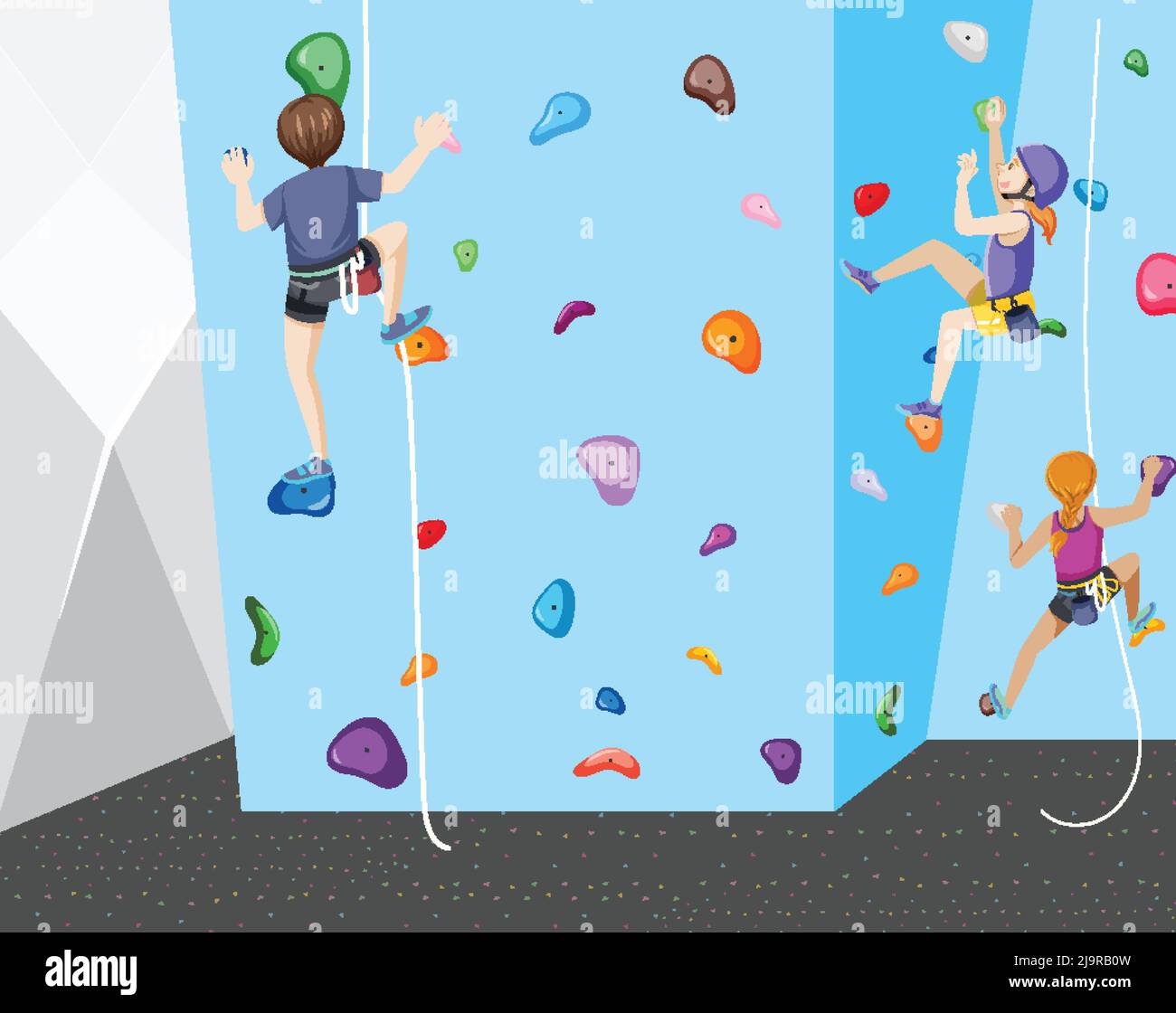 Indoor Rock Climbing Vector
