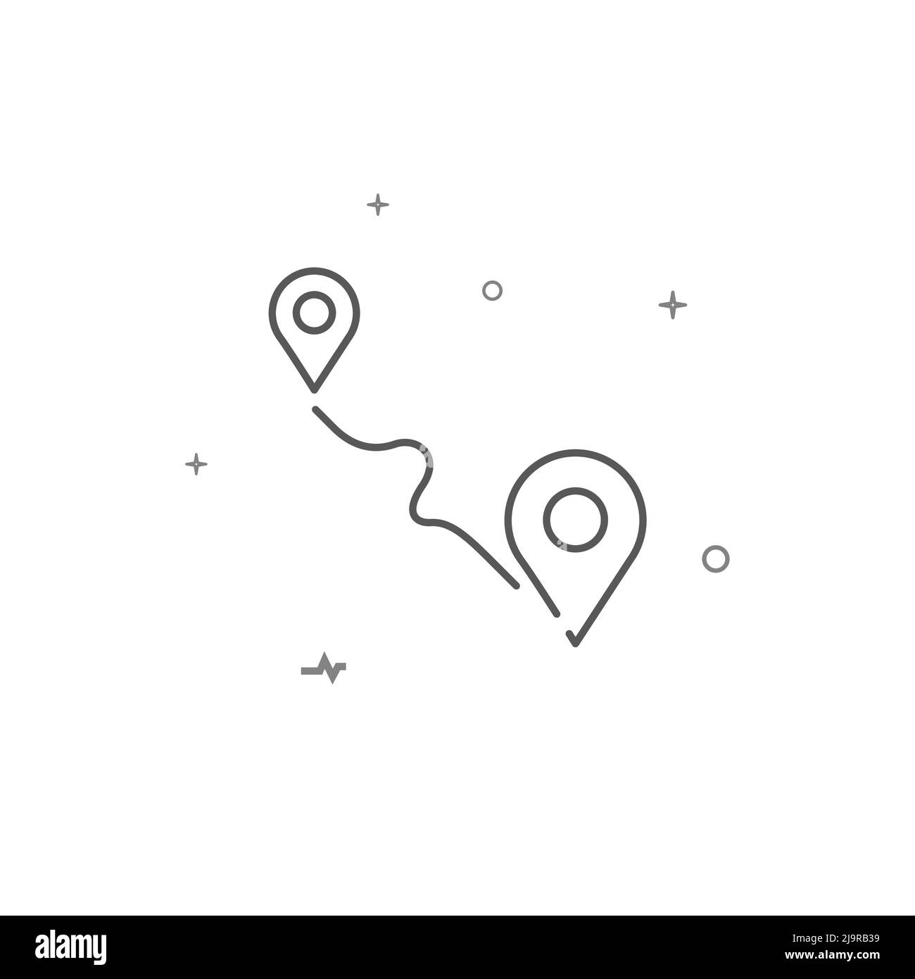 Walking route, jogging simple vector line icon. Symbol, pictogram, sign ...