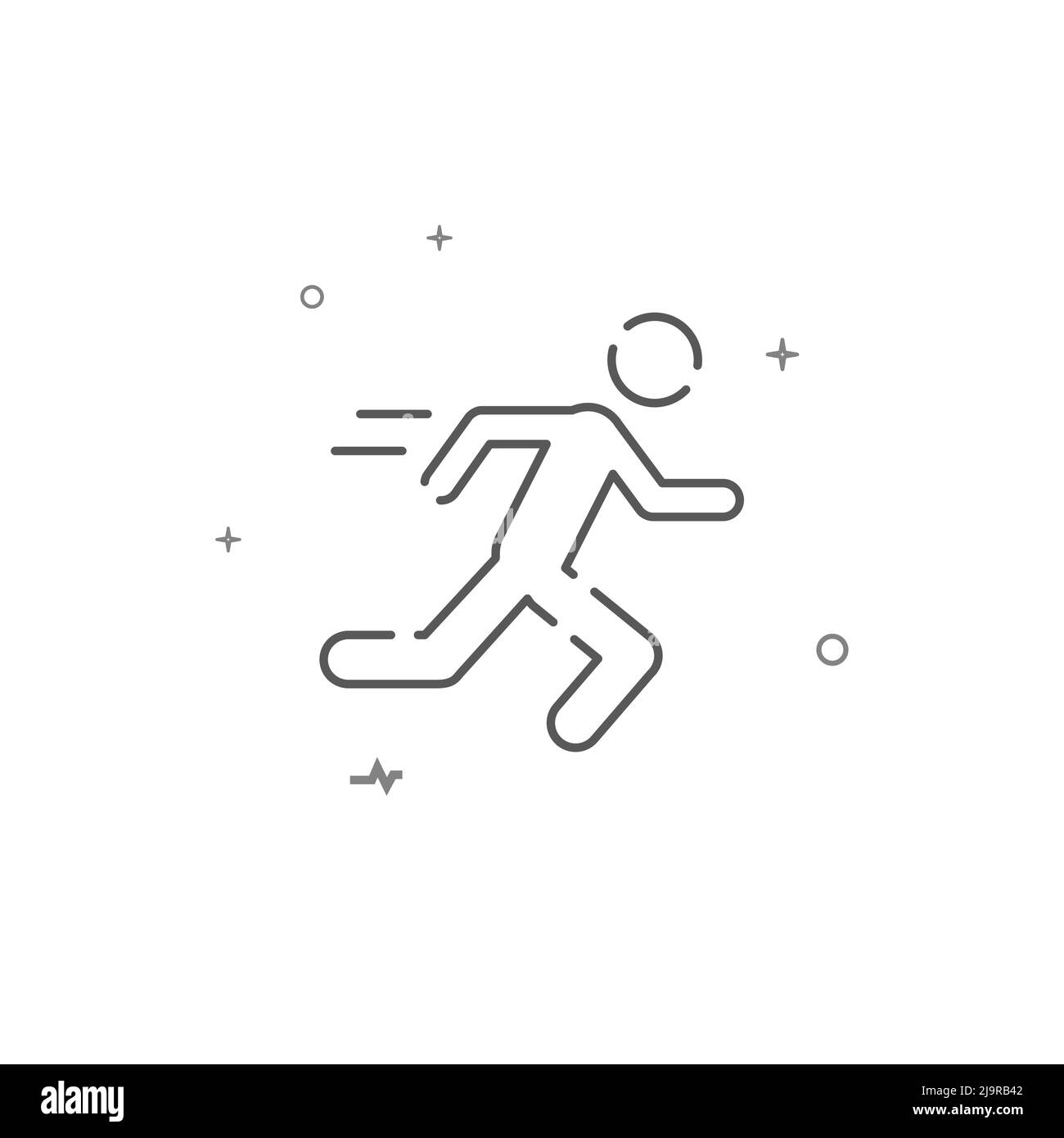 Running man simple vector line icon. Symbol, pictogram, sign isolated ...