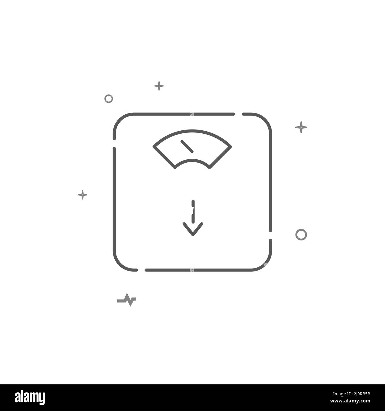 Floor scales, weight reduction simple vector line icon. Symbol ...