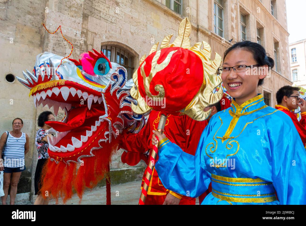 Marseille, France, Woman in Costume, at Chinese Dragon Dance ...