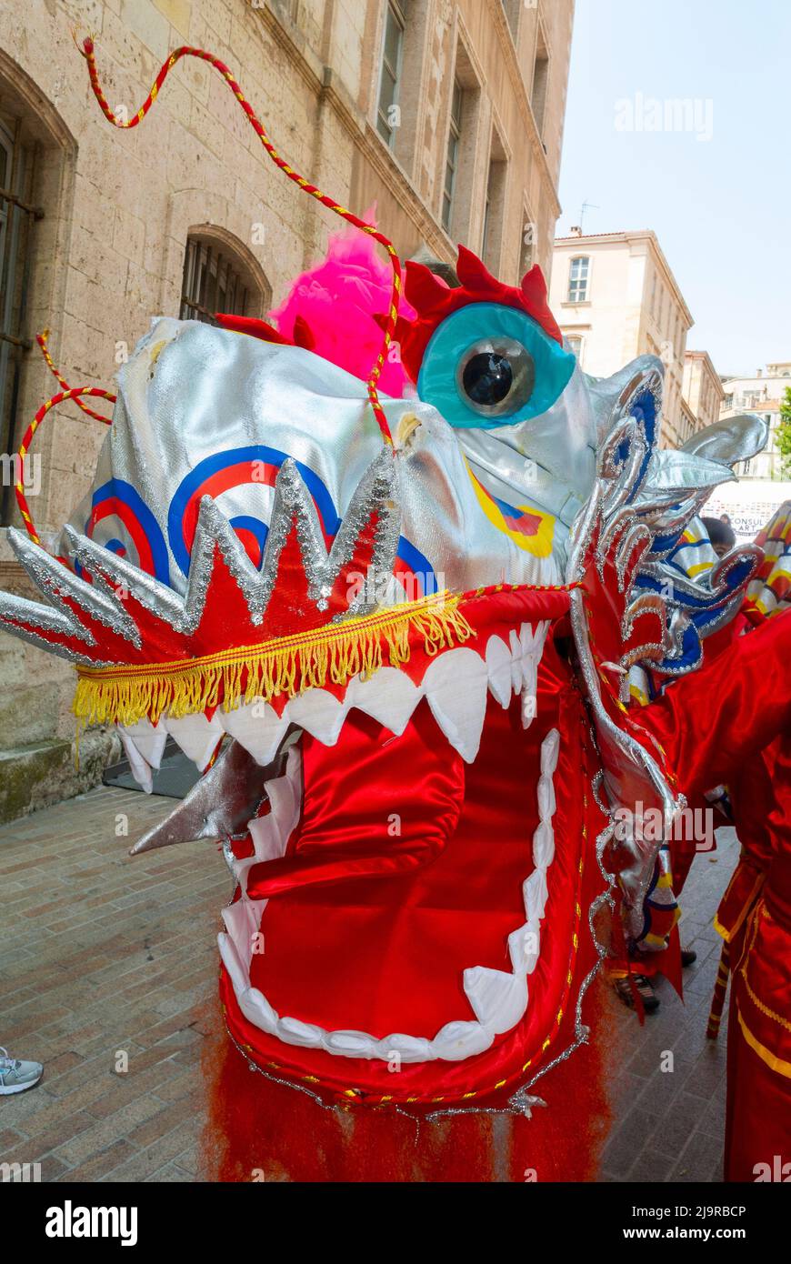 Marseille, France, Close up, Front, Chinese Dragon Dance Performance on ...
