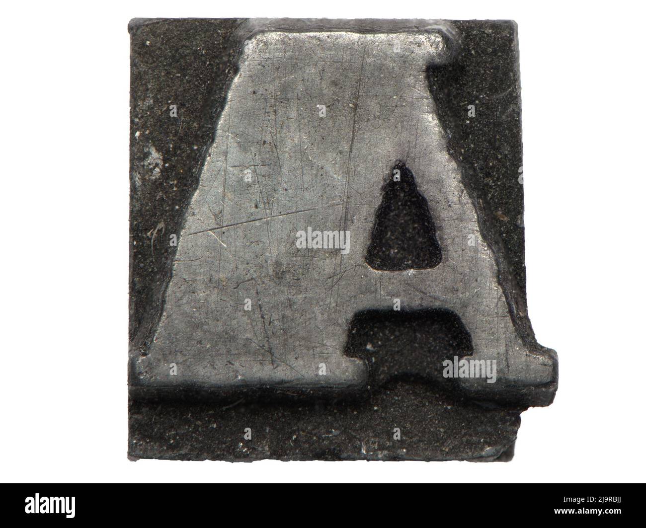 retro vintage macro close-up of uppercase A for setting print text ...