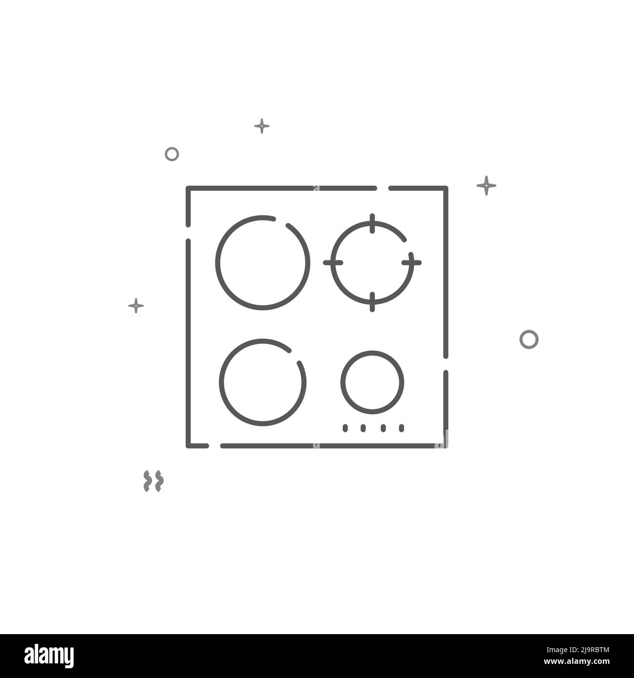 Electric hob simple vector line icon. Symbol, pictogram, sign isolated on white background ...
