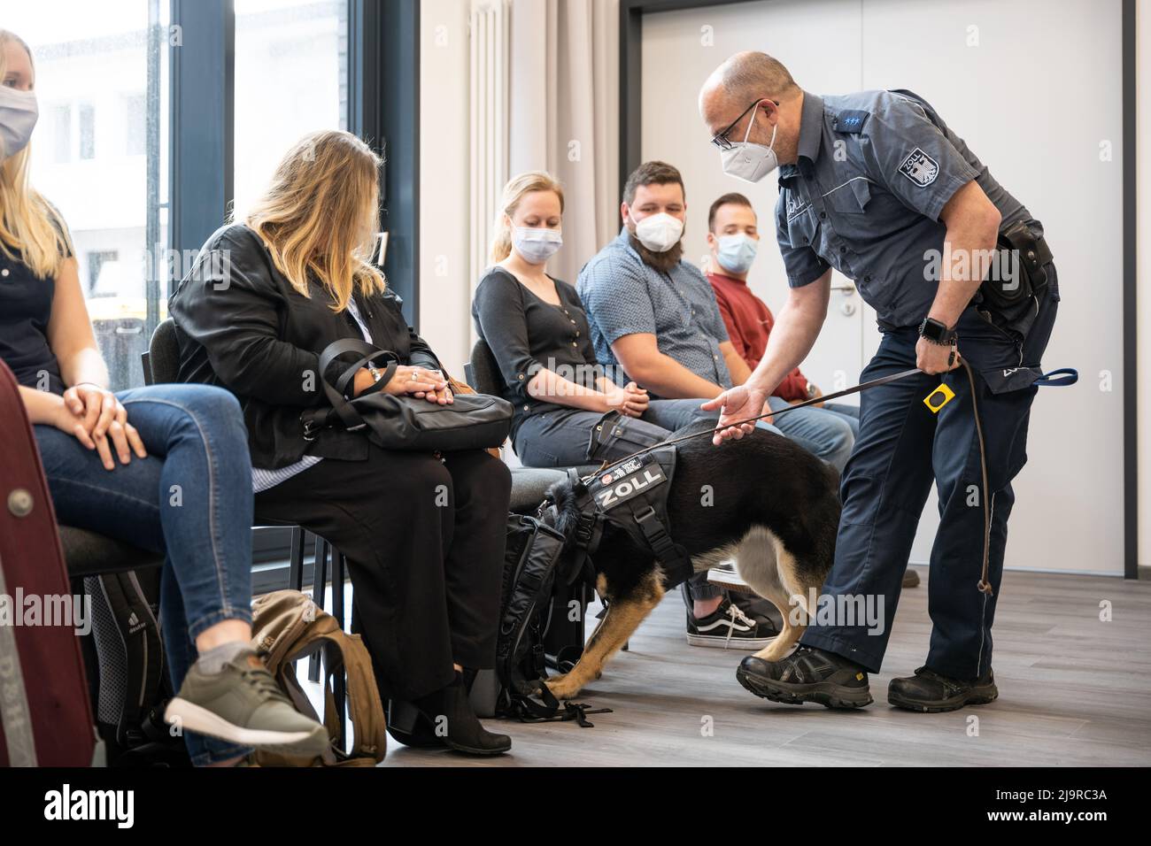 Cologne, Germany. 24th May, 2022. Customs sniffer dog Skadi during a ...