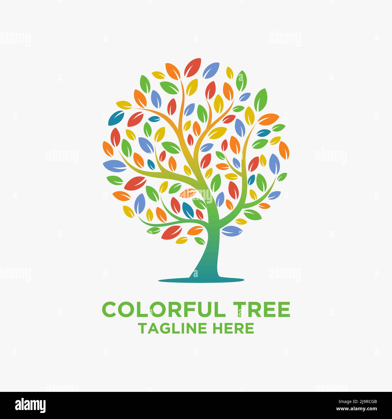Colorful tree logo design Stock Vector Image & Art - Alamy