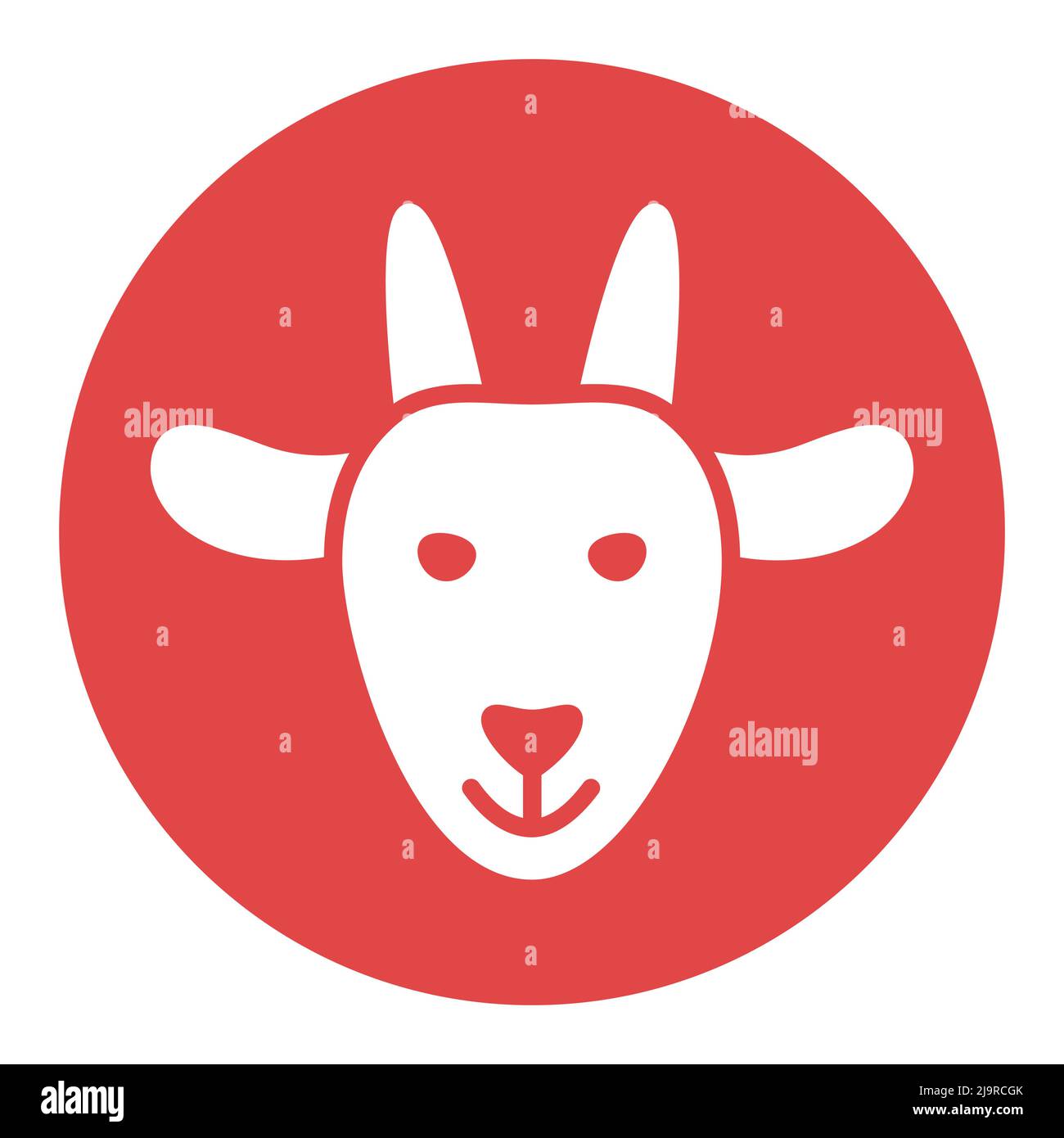 Goat glyph icon. Farm animal vector illustration. Agriculture sign ...