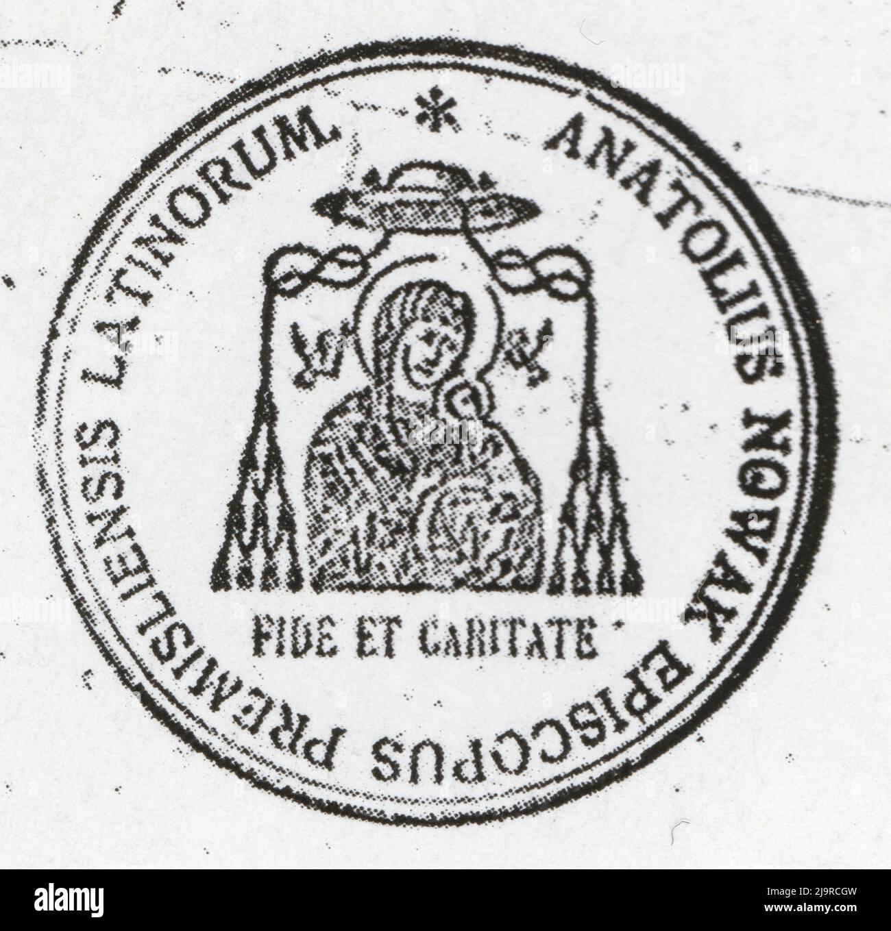 Pieczatka anatolius nowak episcopus premisliensis latinorum. Fide et ...