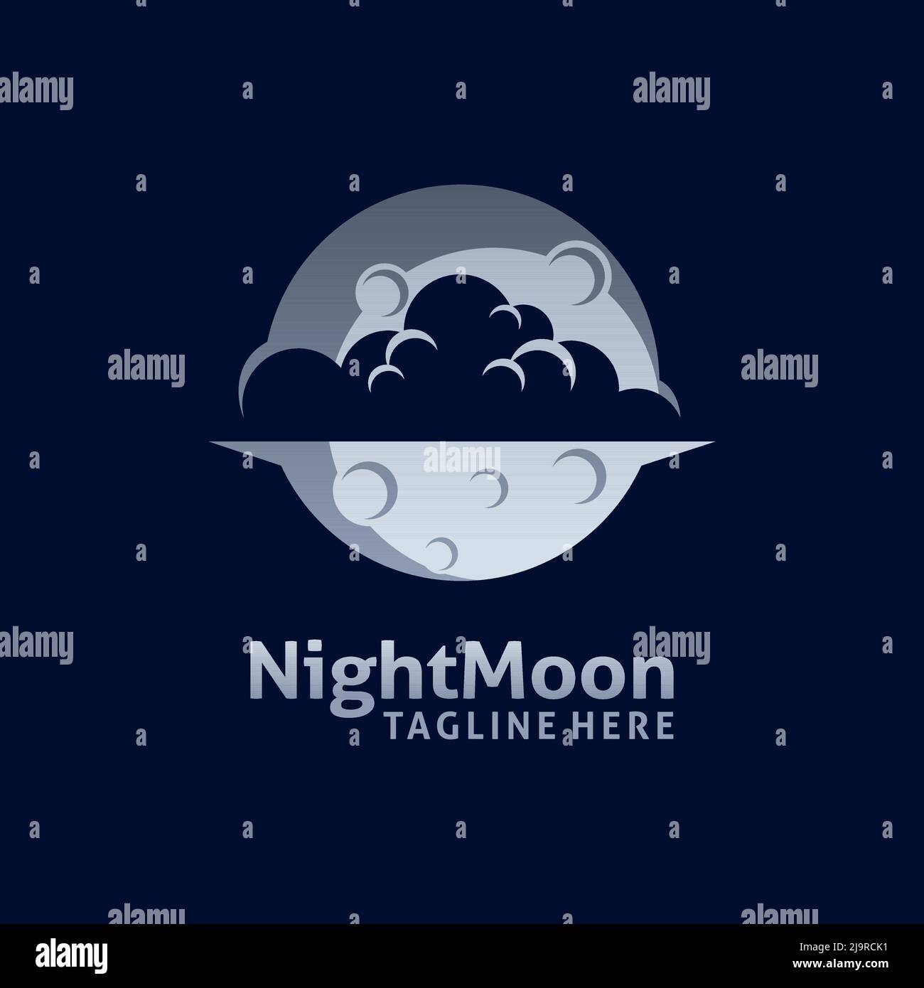Full moon logo design with cloud sliced Stock Vector Image & Art - Alamy