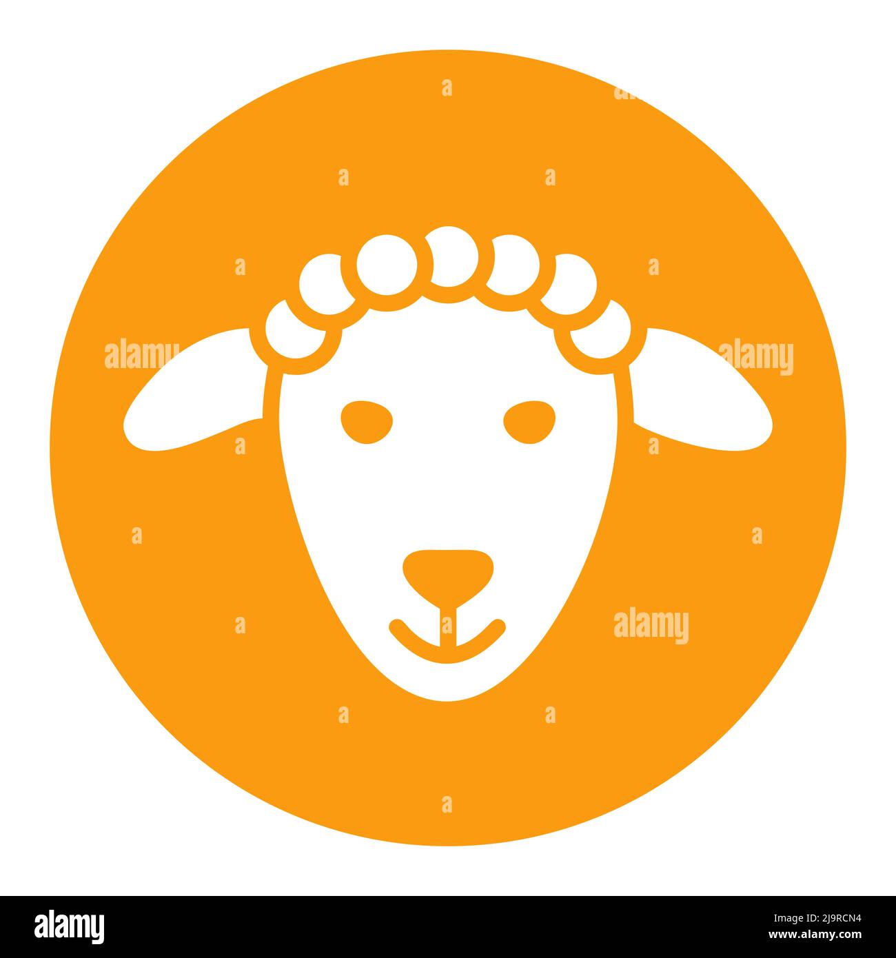 Sheep glyph icon. Farm animal vector illustration. Agriculture sign ...