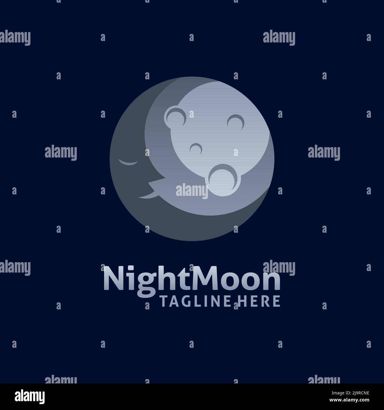 Full moon logo design with crescent moon pieces Stock Vector Image ...