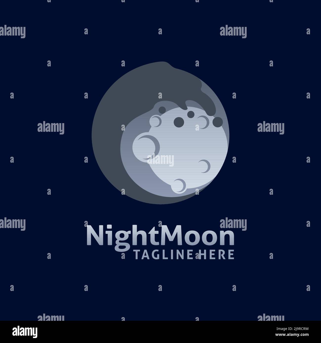 Full moon logo design with wave rounded Stock Vector Image & Art - Alamy