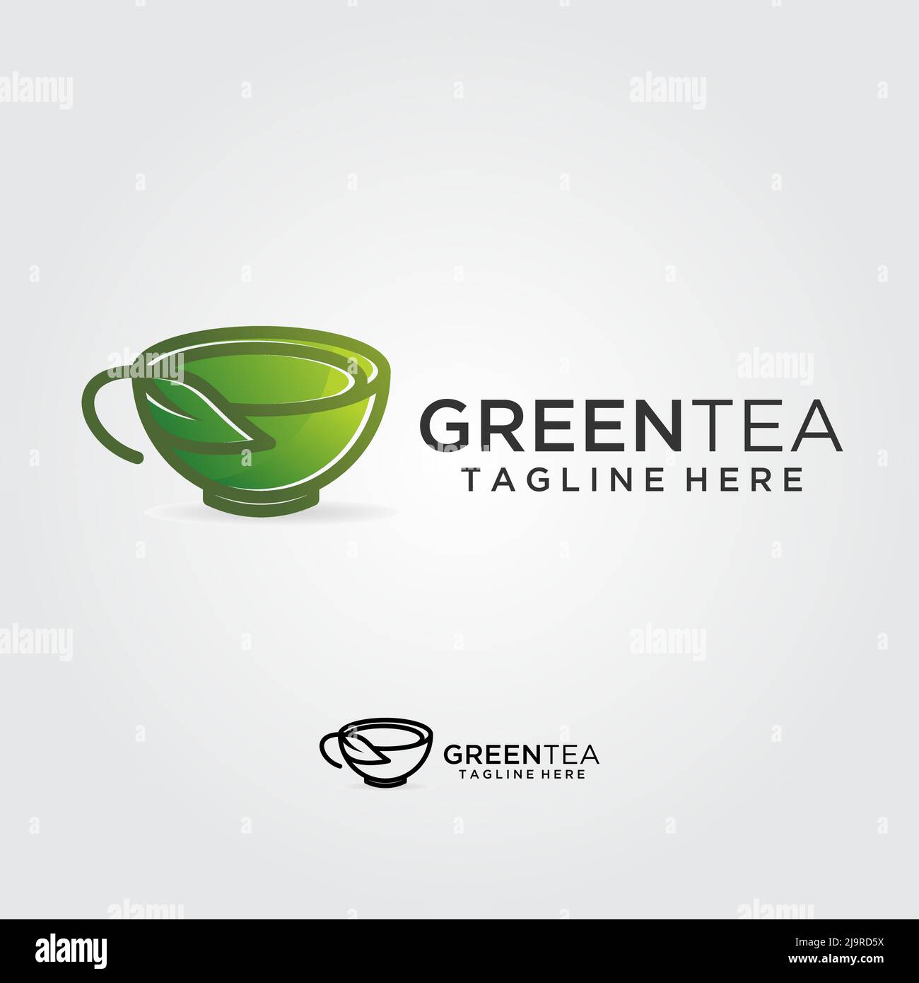 Green tea logo design Stock Vector Image & Art - Alamy