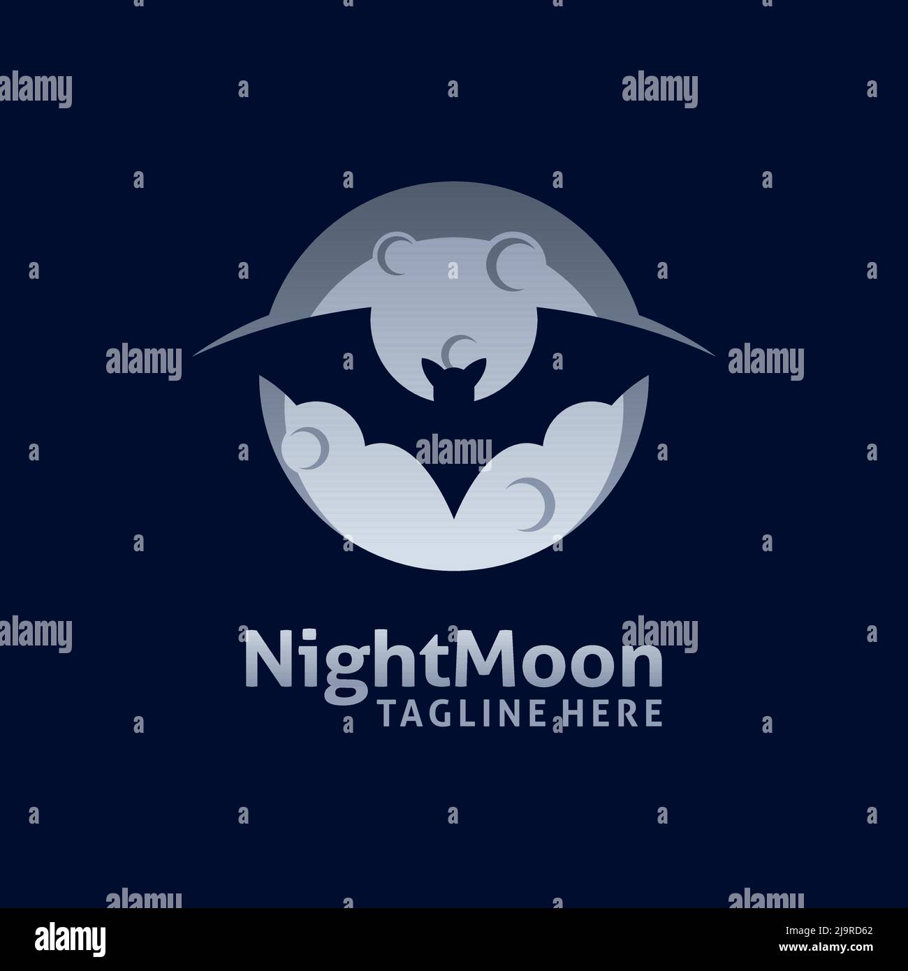 Full moon logo design with bat silhouette Stock Vector Image & Art - Alamy