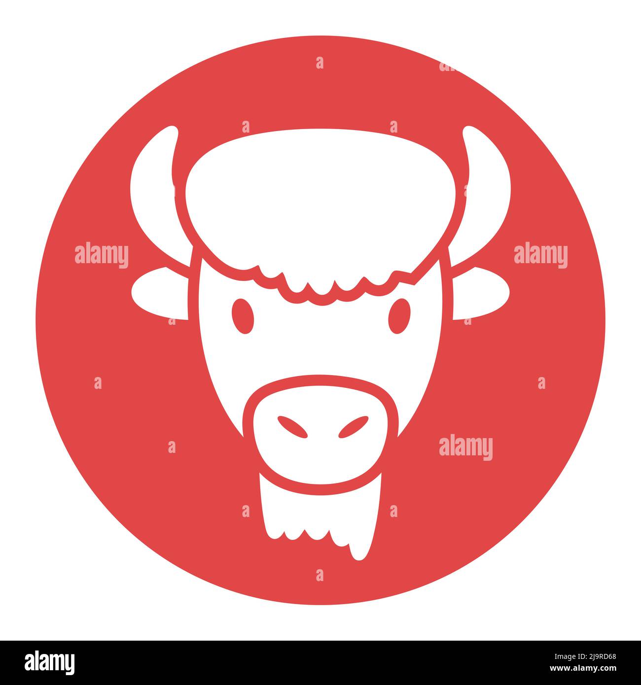 Bison buffalo ox glyph icon. Animal head vector. Agriculture sign ...