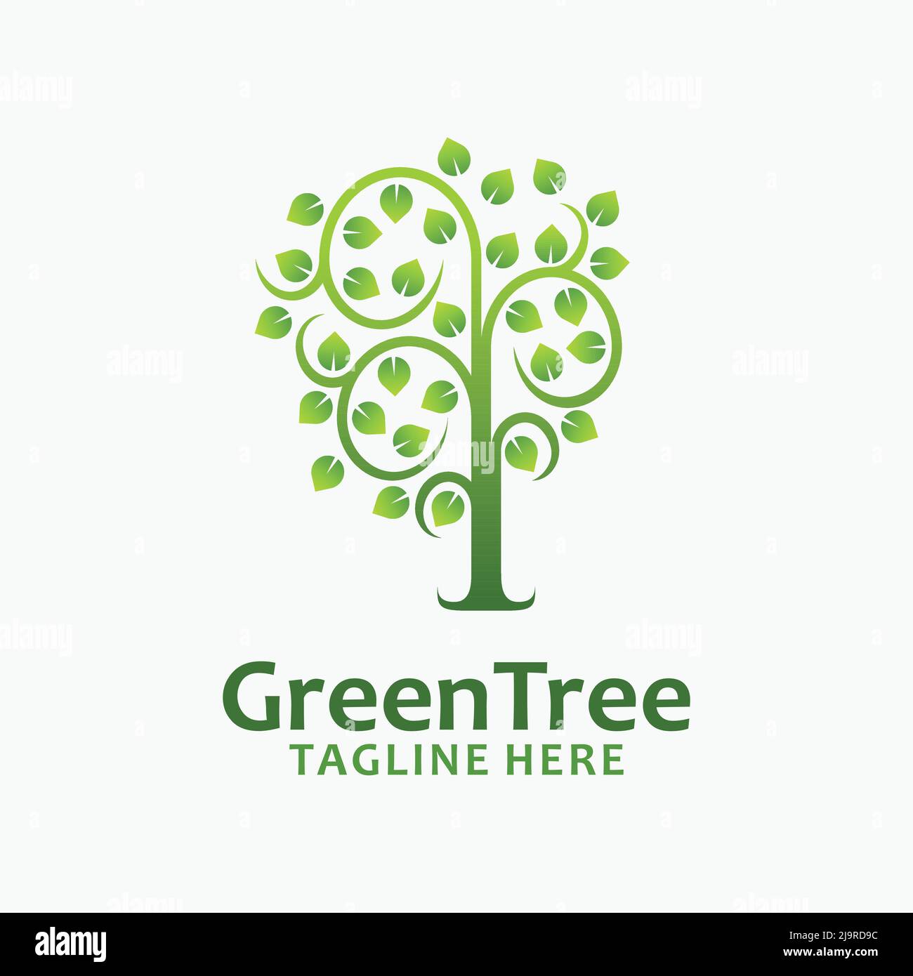 Green tree logo design Stock Vector Image & Art - Alamy