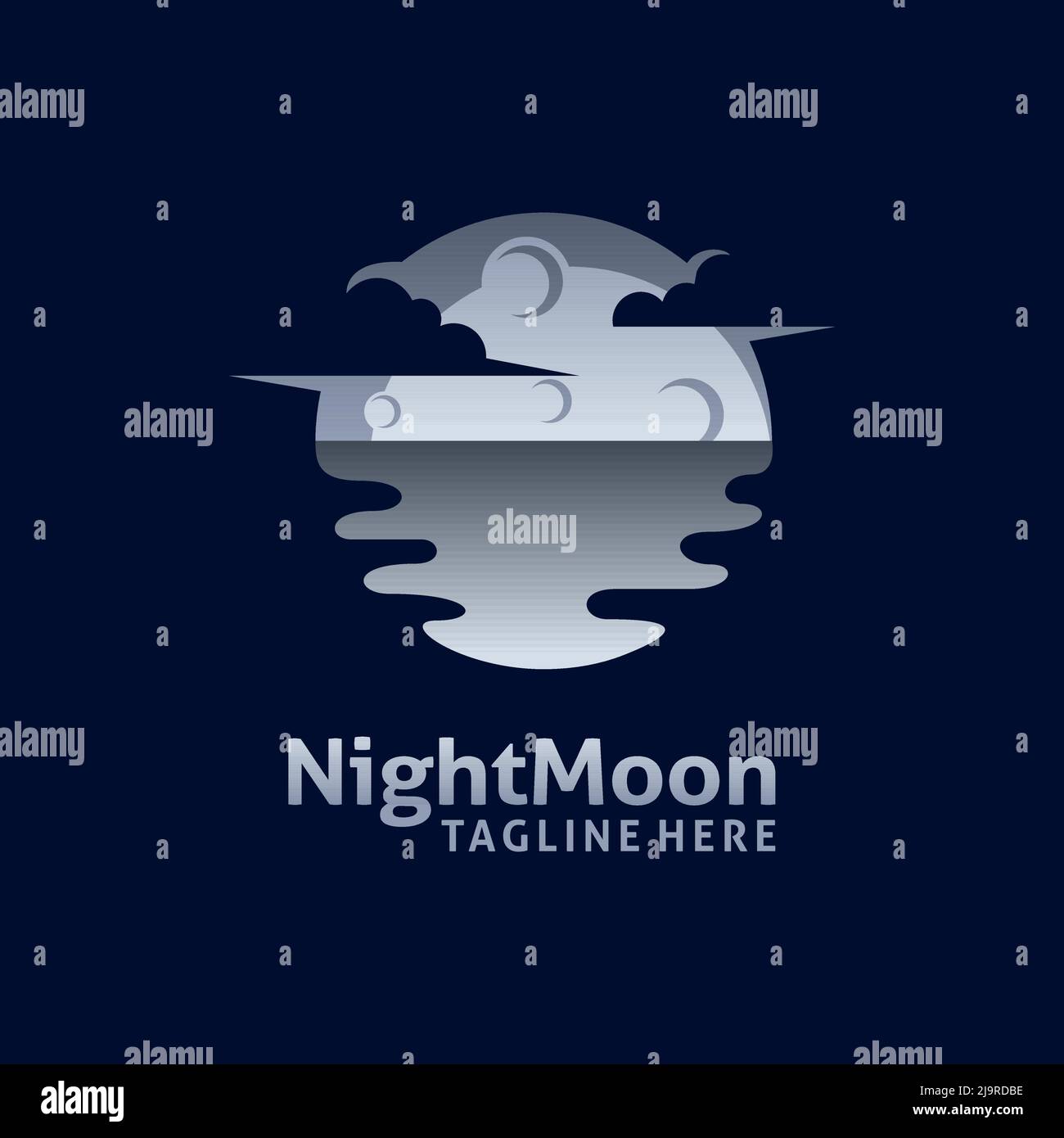 Full moon logo design in sea Stock Vector Image & Art - Alamy