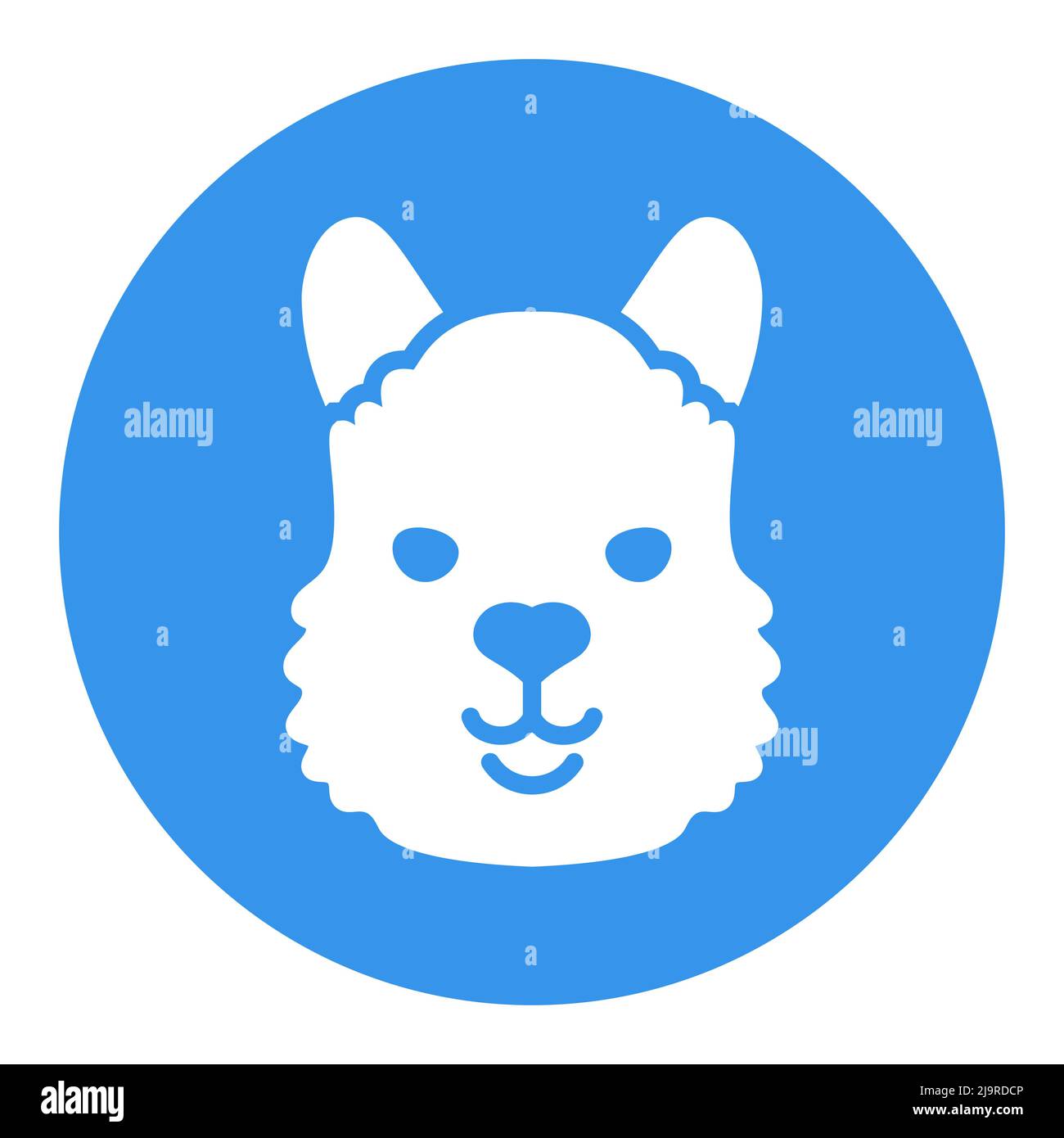 Lama glyph icon. Animal head vector symbol. Agriculture sign. Graph ...