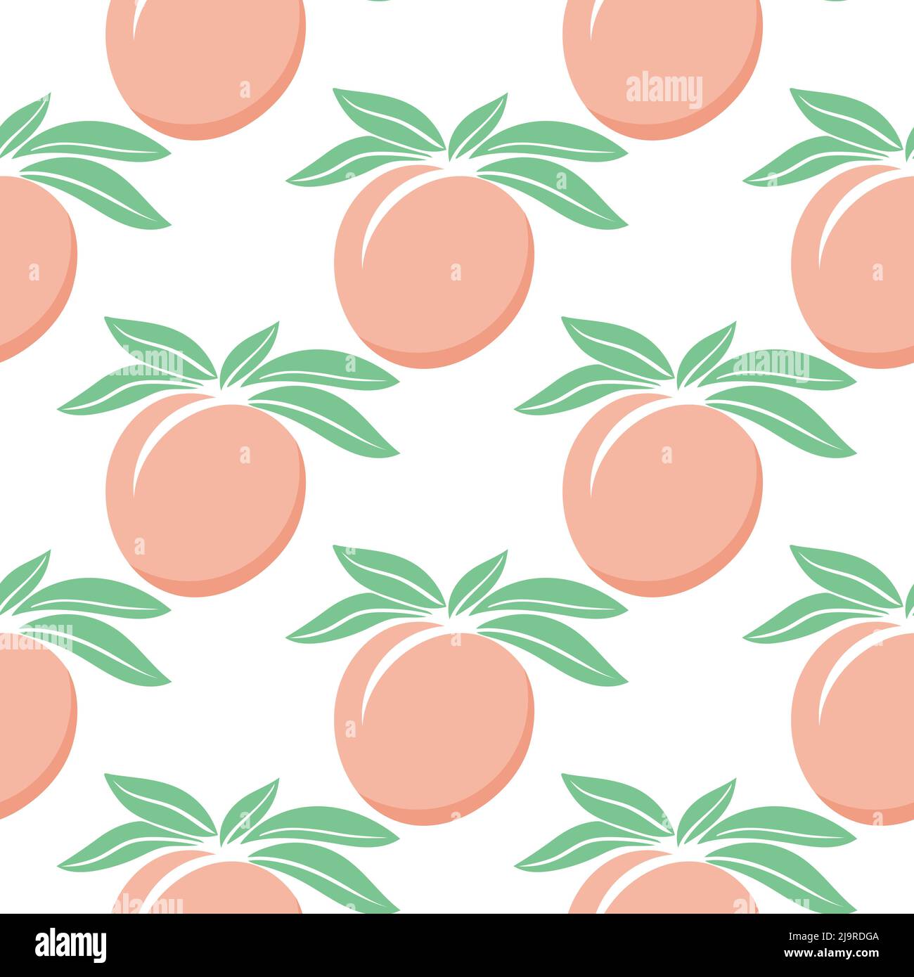 Juicy peaches seamless summer pattern vector illustration Stock Vector ...