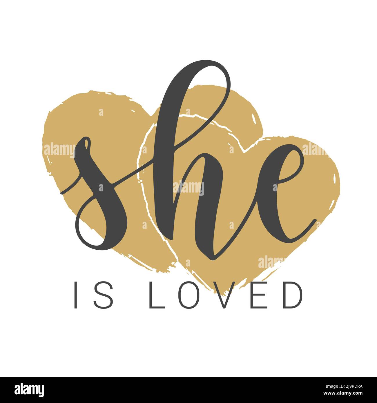 Vector Stock Illustration. Handwritten Lettering of She is Loved ...